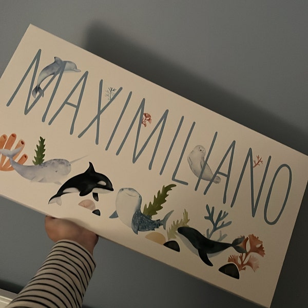 Ocean Baby Name Sign, Name Sign for Nursery, Above Crib Decor, Nursery ...
