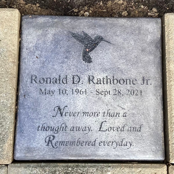 Custom Engraved Memorial & Tribute Stone 11.5"x11.5" 'never More Than a ...