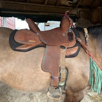 Chocolate & White Tack Set, USA Made, Buckstitch Tack, Handmade, Herman ...