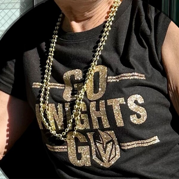 Gold Winged Heart VGK Hockey Glitter Decal on Black Shirt - Etsy