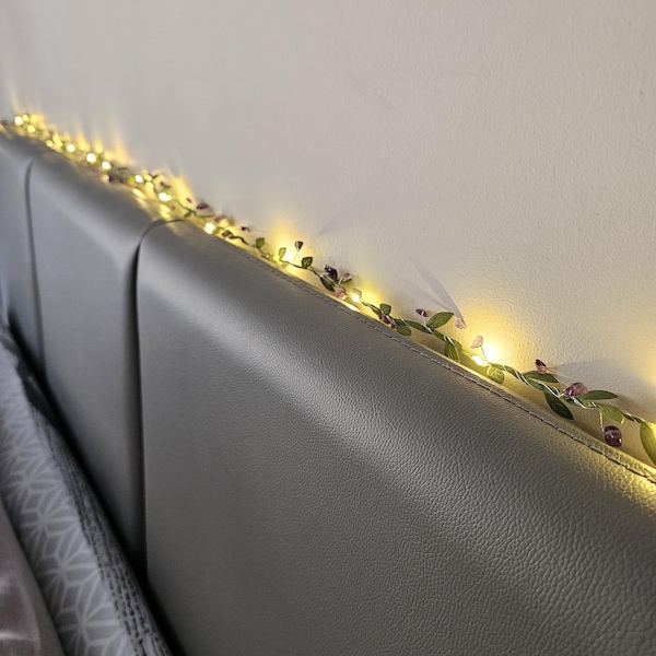 Flower Garland String Lights. Rustic Boho Fairy Lights Bunting With ...