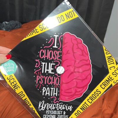 Custom psycho Path Graduation Cap Topper, Psychology Graduation Cap ...