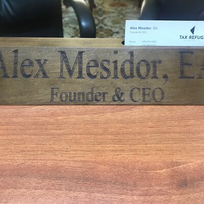 Engraved Business Card Holder, Desk Name Plate, Custom Name Sign ...