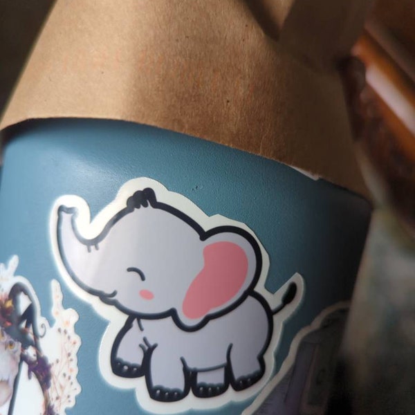 Ellie the Elephant Vinyl Sticker | Animal Sticker | Adventuringstickers ...