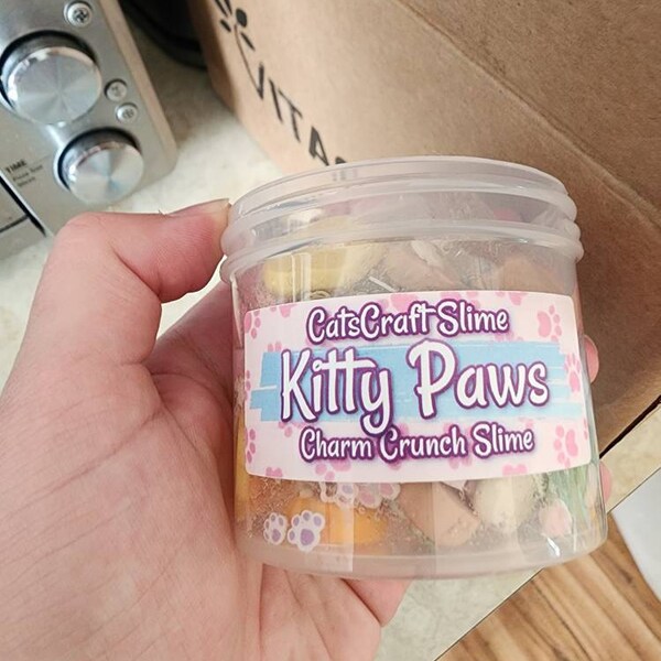 Charm Crunch Clear Slime "kitty Paws" Scented Stretchy Slime ASMR 4 Oz ...