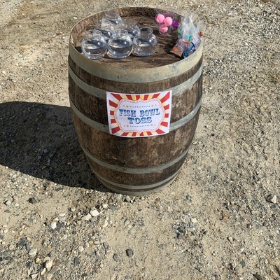 Fish Bowl Toss Carnival Party Sign, Carnival Games, Circus Party Fish ...