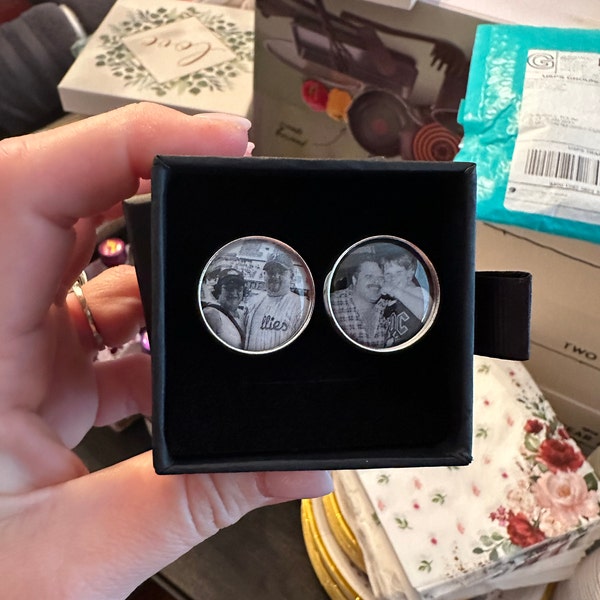 Custom Photo Cuff Links for the Groom - Wedding Cufflinks , Memorial ...