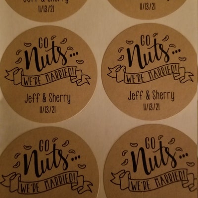 Go Nuts Wedding Labels, We're Married, Mixed Nut Stickers, Trail Mix ...