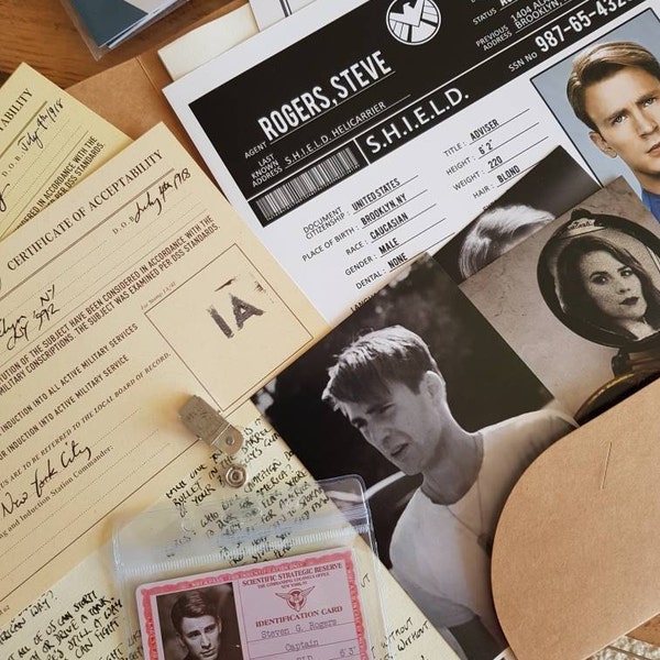 Captain America file Steven Rogers S.H.I.E.L.D. Secret File Paper Props ...