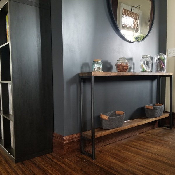 Solid Wood Console Table Lentini Design Slim Handmade Entryway Table ...