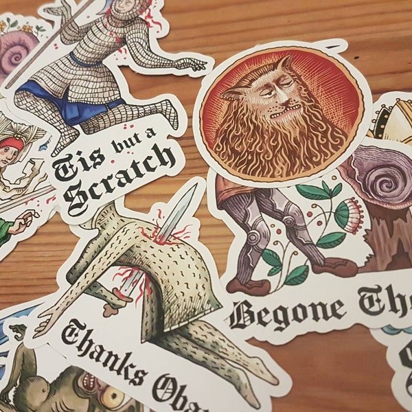 Medieval Bunny Warrior Vinyl Sticker Set - Etsy