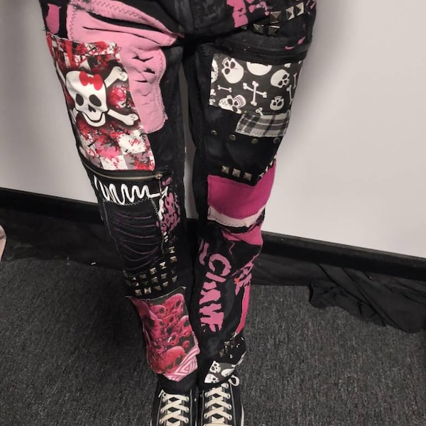 Custom Handmade Goth Punk Skull Metal Y2k Emo Harajuku Kawaii Rock ...