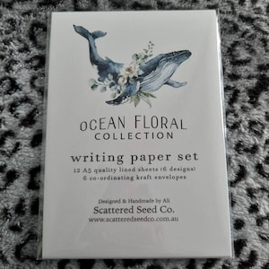 OCEAN FLORAL Collection Writing Paper Set Marine Themed - Etsy