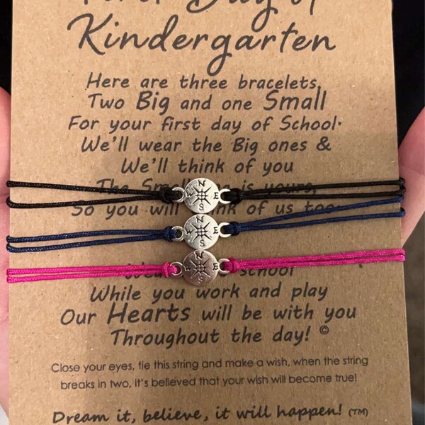 First Day of Kindergarten • Back to School Bracelet • Friendship ...
