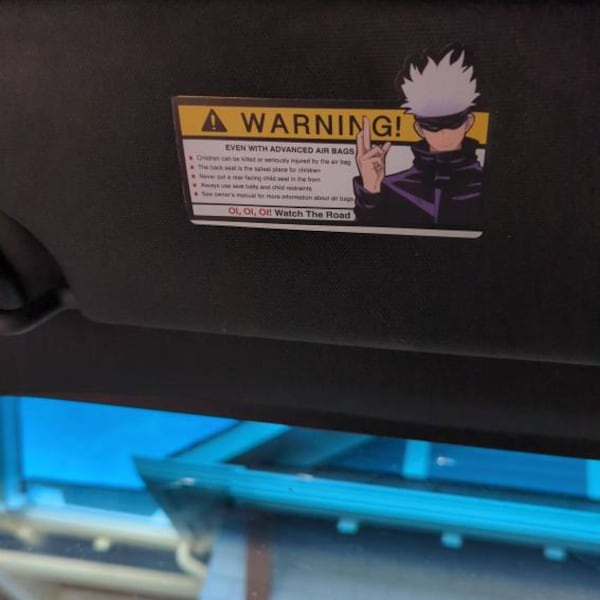 Anime Warning Sticker, Sorcery Anime, Airbag Warning Sticker, Visor ...