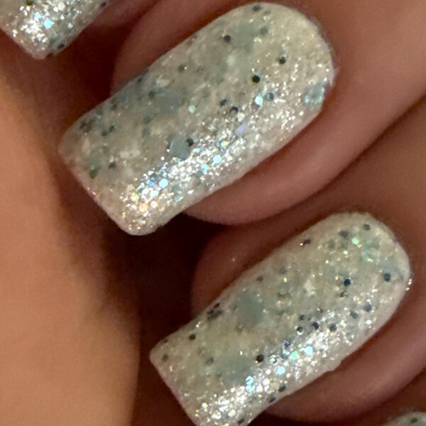 Andromeda -holographic Iridescent Glitter Nail Polish Silver Stars Nail ...