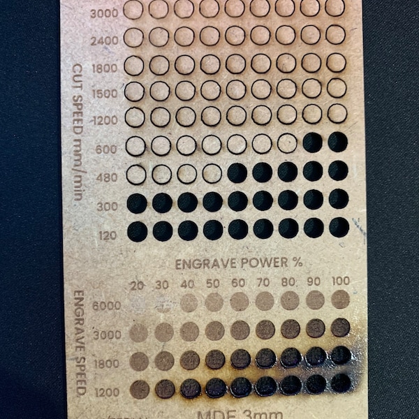Laser Test Files | Material Test Card Lightburn | Cut & Engrave Test ...
