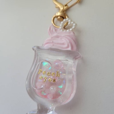 Handmade Custom Pudding Resin Shaker & Storage Case kawaii Keychain ...