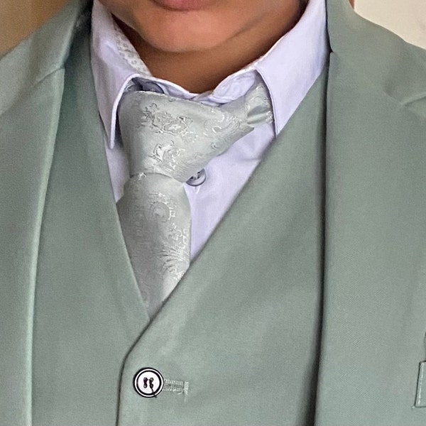 Floral Neck Tie, Dusty Sage Floral Groom Tie,agave Sage Tie, Green ...