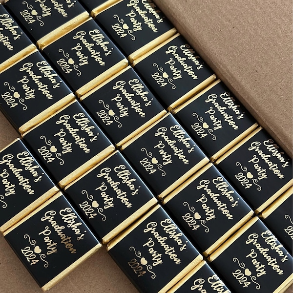 Personalised Happy Birthday Party Favours Chocolate Favours Black ...