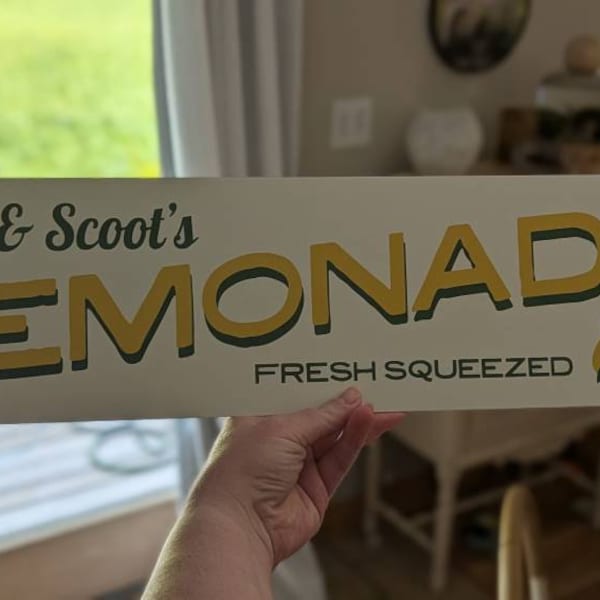 Lemonade Sign, Personalized Fresh Squeezed 25 Cents Kid Name Room Sign ...