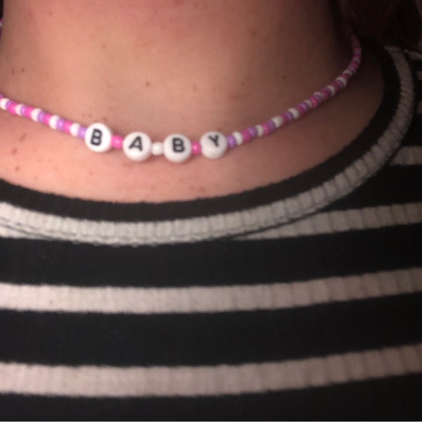 Custom Name Necklace Custom Name Choker Handmade Assorted Beads ...