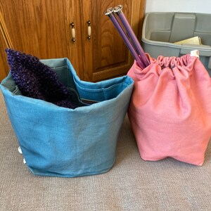 Gift for Knitters Organic Canvas Knitting Bag/organizer With Numerous ...