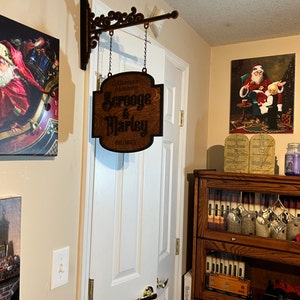Scrooge & Marley Wood Hanging Wall Sign - Etsy