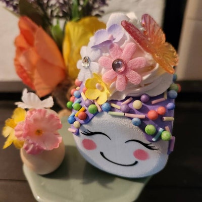 Happy Birthday Faux Cupcake Happy Birthday Sign Fake Birthday Cupcakes ...