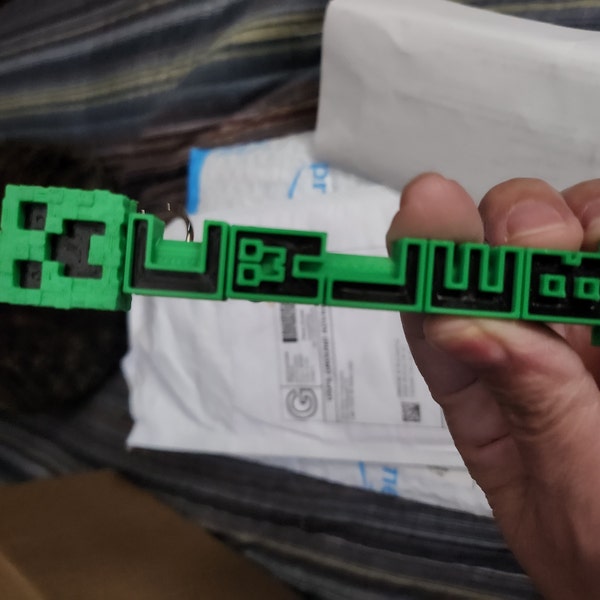 Minecraft Creeper Personalized Custom Name Tag, Keychain, Keyring ...