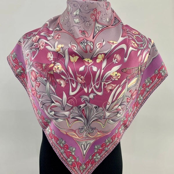 Authentic Yves Saint Laurent Silk Scarf Vintage YSL Scarf Square ...