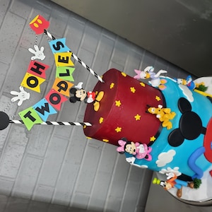 Mickey Mouse Clubhouse Birthday Cake Bunting Topper Oh Two-dles Cake ...