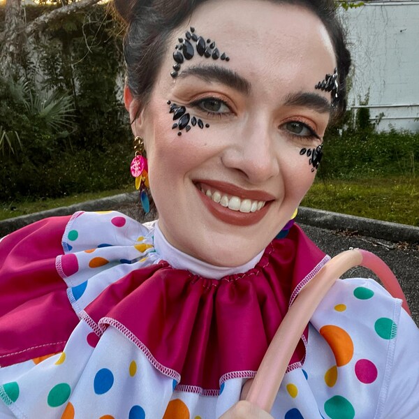 Detachable Clown Collar, Removable Black White Clown Collar, Striped ...