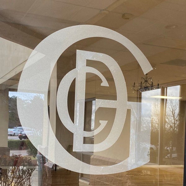 Frosted Etched Logo - Office Glass Door - Boutique Window - Frost Logo ...