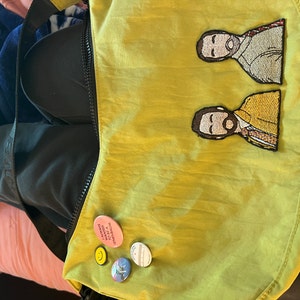 They/them Causing May/hem Pronoun Patch, Non-binary Personal Pronouns Badge, LGBTQIA Jacket or ...