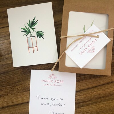 Set of 8 House Plant Note Cards Eco Friendly Potted Plant - Etsy