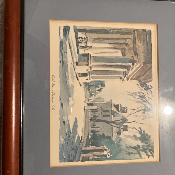 Virginia Fouché . "piazzas in Charleston" . Lithograph From an Original ...