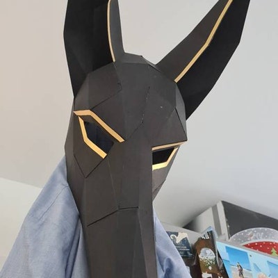 Anubis Mask / Jackal Mask DIY Paper Mask, Printable Template ...