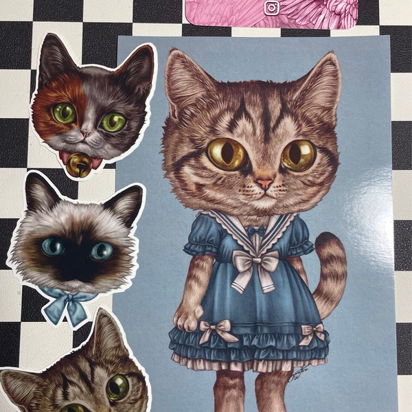 Spruce the Meowl Original Drawing - Etsy