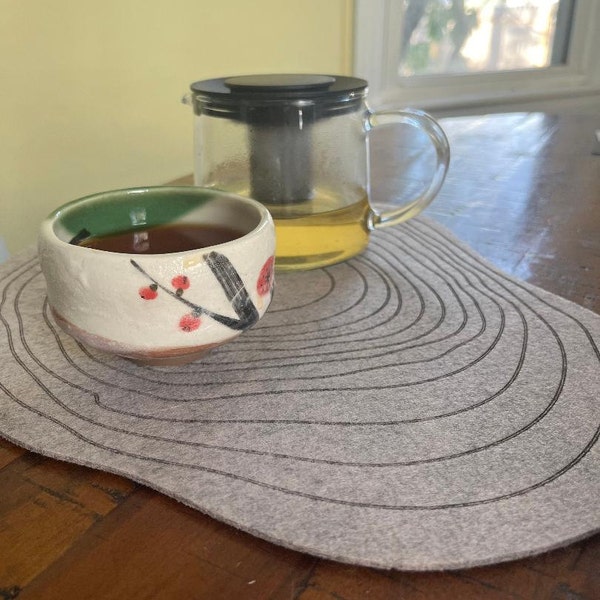 Set Modern Placemats/ "mountain" Placemats/ Oval Felt Placemats/ Modern ...