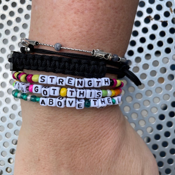 Custom Beaded Word Bracelet, Words of Affirmation, Expression Bracelets ...