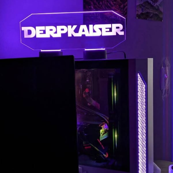 Personalized XL Gamertag Light Sign , Custom Gamer Tag Sign ...