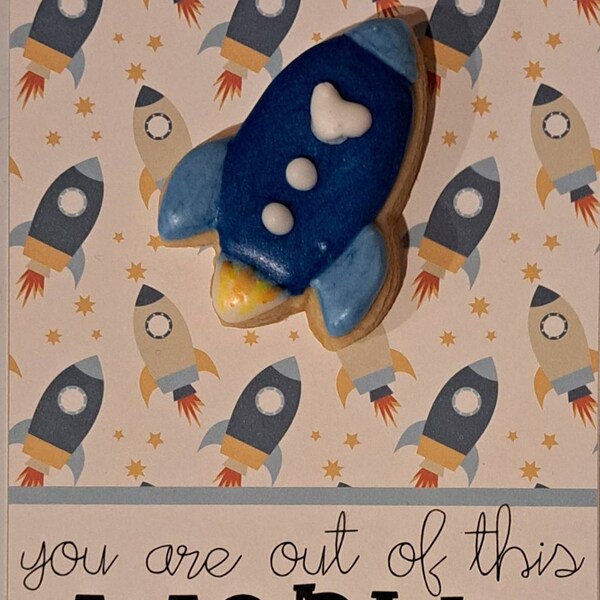 Printable Mini Cookie Card - 3.5" X 5" Happy Valentine's Day Rockets ...