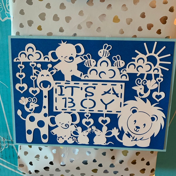 It's a Boy Paper Cut Svg / Dxf / Eps / Files and Pdf / Png Printable ...