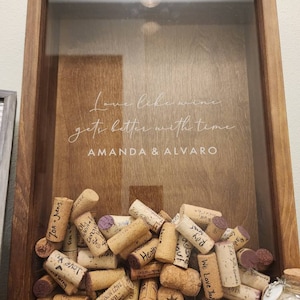 BLACK Wine Cork Holder, Wine Cork Art, Wine Cork Display Case, Shadow ...