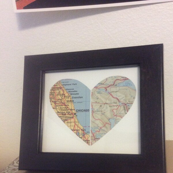 Graduation Gift for Graduate Personalized Map Heart Framed - Etsy
