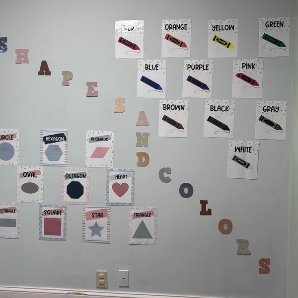 Instant Download Boho Classroom Boho Rainbow Color Posters Shapes ...