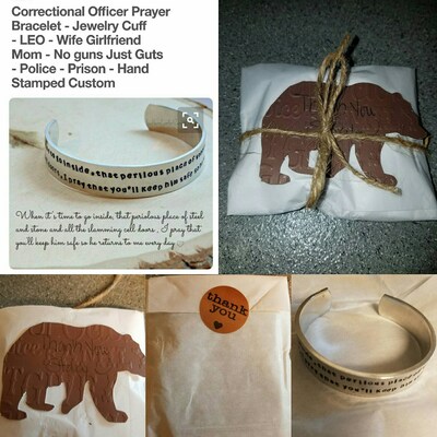 Correctional Officer Prayer Bracelet Jewelry Cuff LEO Wife Girlfriend ...