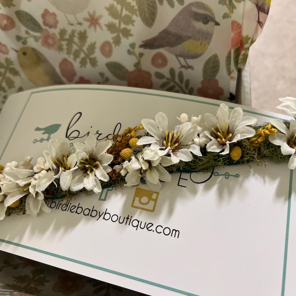 Daisy Moss Flower Crown for Newborn Photography Props Headband Tieback ...