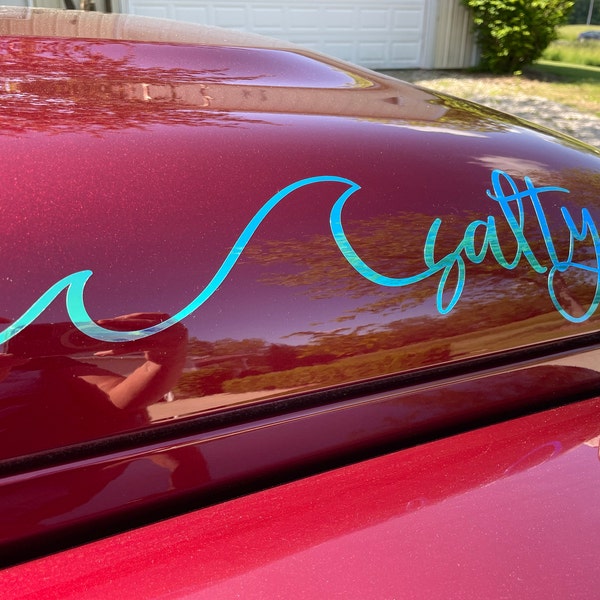 XL Salty Ocean Wave Holographic Decal Sticker, Ocean Wave Sticker for ...